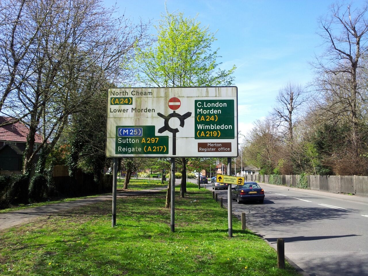 Road Signs Morden Hall Roundabout